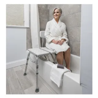Drive Medical Splash Defense Transfer Bench with Curtain Guard ...