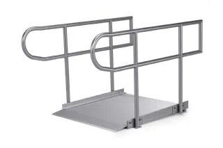 Indoor-Outdoor Aluminum Curb Ramp with Optional Handles from Rampit USA