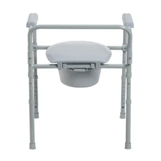 Drive Medical Folding Steel Commode, 350 lb Weight Capacity, Adjustable ...
