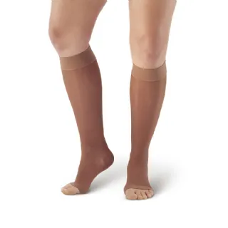 Open Toe Compression Stockings, Knee High and 15 to 20 mmHg
