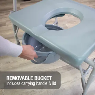 DMI Portable Drop Arm Commode with Extra-Wide Seat | 500lb Capacity ...