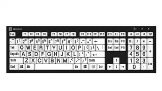 Large Print Keyboard - PC Nero Slimline by Logickeyboard