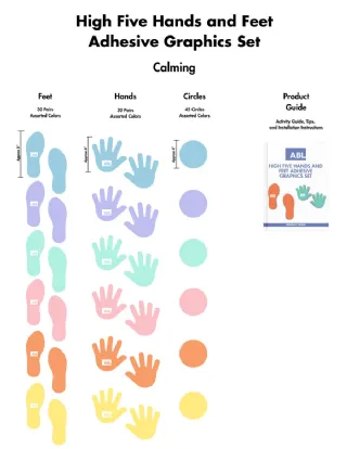 High Five Hands and Feet Adhesive Stickers for Classrooms and Hallways