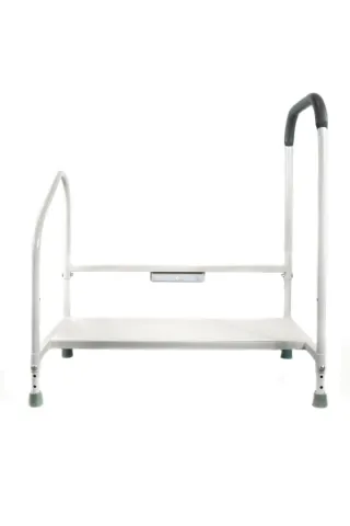 Bed Assist Step with Safety Rail for Bariatric Patients and LED Light