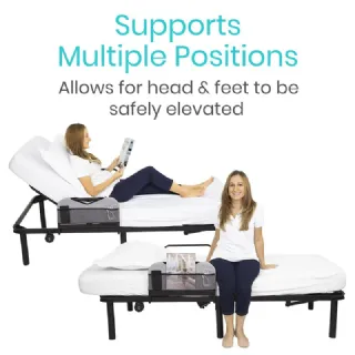 Twin-Size Electric Metal Bed Frame by Vive Health