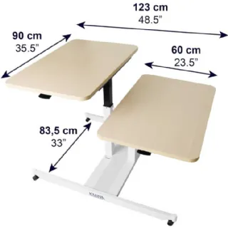 Adjustable Height Table for Wheelchair with Pneumatic Lift and Dual ...