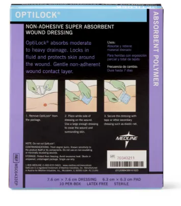 Super Absorbent Wound Dressing Nonadhesive | Optilock Dressings by Medline