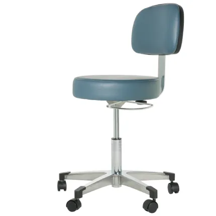 Adjustable Physician Stool with Backrest and Footring | Lumex 9702
