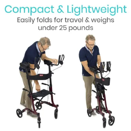 Upright Rollator / Rollator Walker with Seat and Forearm Supports