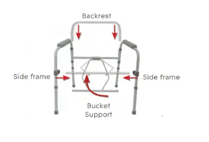 Bariatric Folding Steel Elongated Commode by Rhythm Healthcare