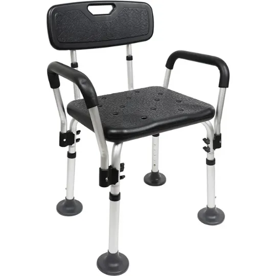 Shower Chair with Arms and Backrest, Adjustable Height by KMINA