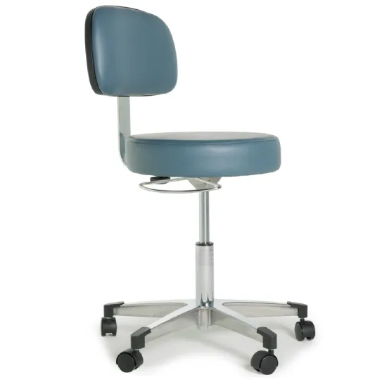 Adjustable Physician Stool with Backrest and Footring | Lumex 9702