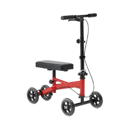 Medline Knee Walker with 8 Inch Wheels and Single Hand Disc Brake System