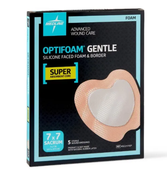 Foam Wound Dressing with Super Absorbent Core and Silicone Border for ...