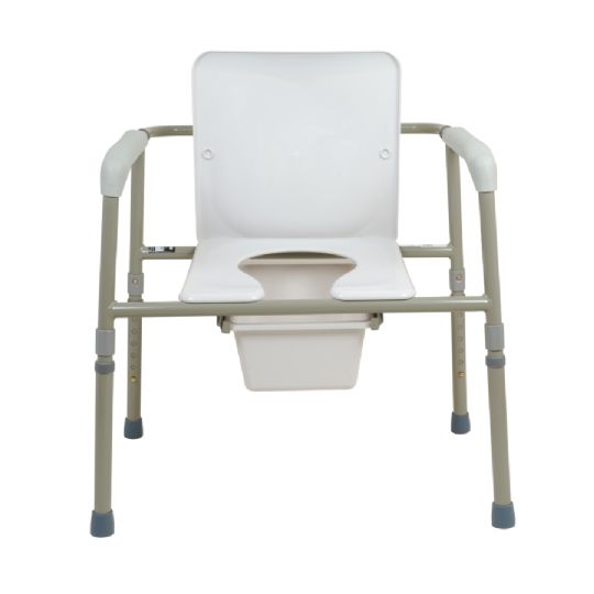 3 in 1 Bariatric Bedside Commode, Raised Toilet Seat and Safety Frame