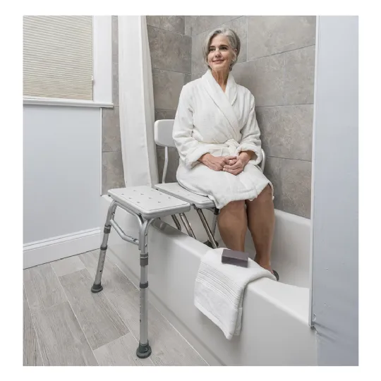 Drive Medical Splash Defense Transfer Bench with Curtain Guard ...