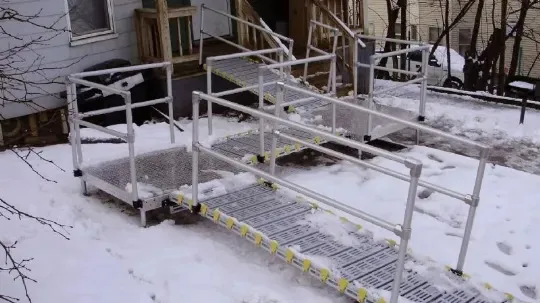 Lightweight Aluminum Wheelchair Ramp - Portable Ramp with 2 Handrails ...