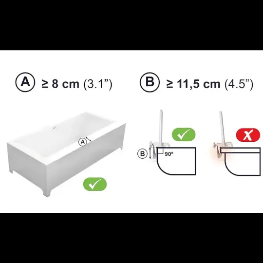 Clamp on Tub Grab Bar with Height Adjustable Option and 220 Lbs. Capacity