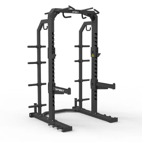 Spirit Fitness Half Rack with Weight Storage Horns and Pull Up Grips