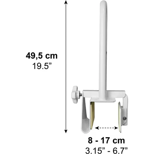 Clamp on Tub Grab Bar with Height Adjustable Option and 220 Lbs. Capacity
