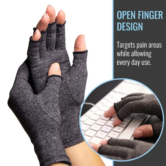 Compression Gloves for Hand Support | Open-Finger Design, Reinforced ...