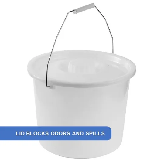 12-Quart Durable Commode Pail with Lid - Compatible With Most Bedside ...
