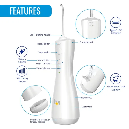 Compact Water Flosser for Oral Hygiene by HealthSmart
