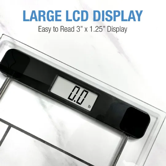Digital Floor Scale with Large LCD Display and 440 Pounds Capacity