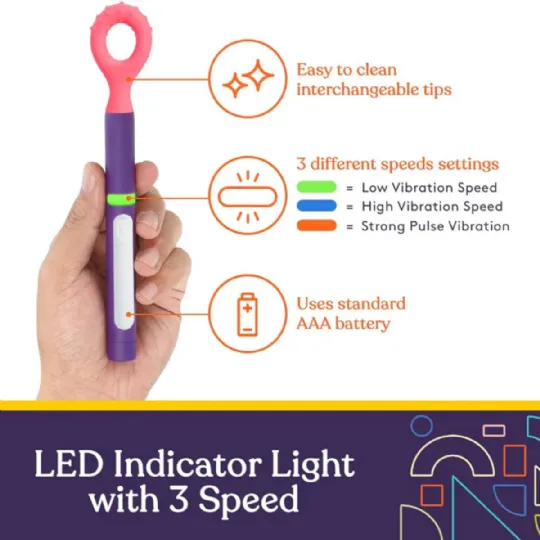 Buzz Buddy Oral Stimulation Kit - Vibrating Oral Sensory Tool with 12 ...