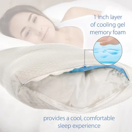 Adjust-A-Loft Adjustable Comfort Pillow With Cooling Memory Foam Insert