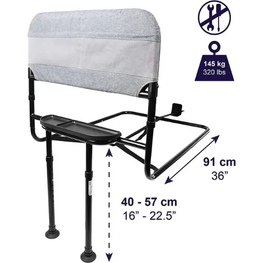 Bed Assist Rail with Fabric Cover and Adjustable Legs and Rail by KMINA