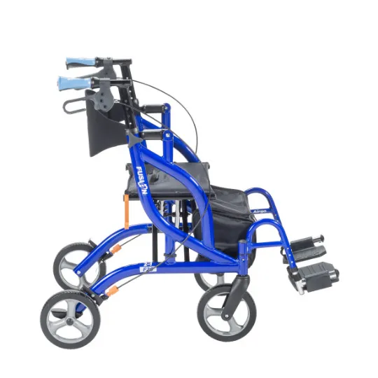 Side-Folding Rollator & Transport Chair - Lightweight, Ergonomic ...