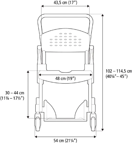 Clean Height-Adjustable Commode Shower Chair by Etac