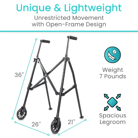 Foldable Rolling Walker with Lightweight Frame for Travel and Everyday ...