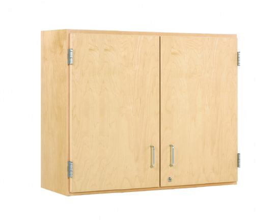 Wooden Wall Cabinet with Solid Double Doors