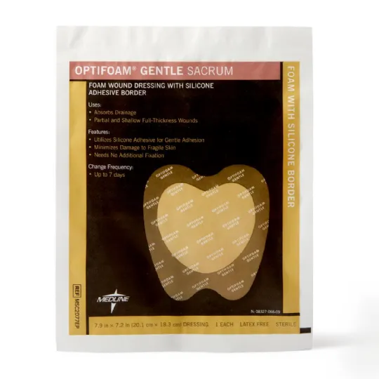 Optifoam Foam Wound Dressing with Silicone Adhesive Border for Sacrum ...