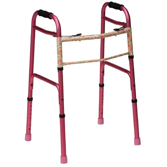 DMI Folding Walker for Seniors and Mobility Support with Two Button ...