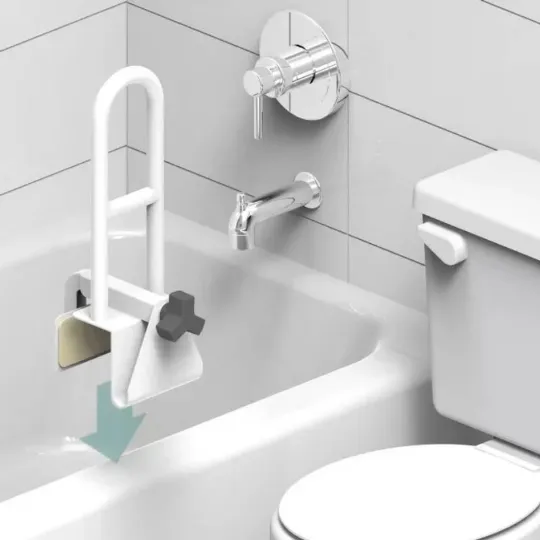 Easy Mount Bathtub Safety Rail - Adjustable Tub Grab Bar with 300 lb ...