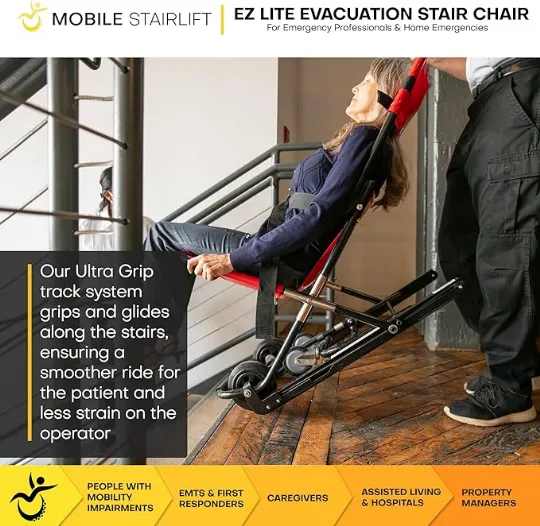 Mobile Stairlift EZ LITE Folding Evacuation Chair for Stairs With Anti ...
