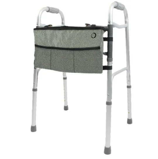 Lightweight Folding Walker with Wheels, 300 lbs. Capacity and 2-button ...