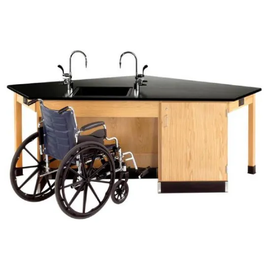 ADA-Compliant Workstation with Epoxy Resin Top and Storage