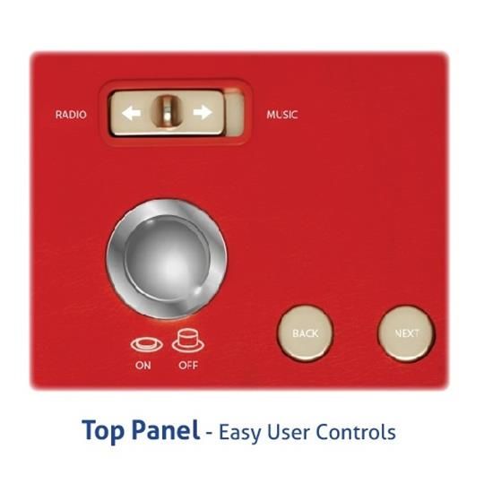 SiMPL Dual Function Radio and Music Player with Large Buttons for Elderly