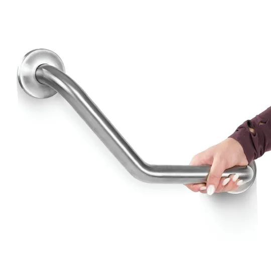 ADA Compliant Angled Metal Bathroom Grab Bar by Vive Health