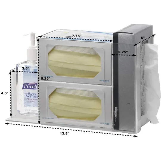 Omnimed PPE Station, Wall Mounted, Durable Acrylic | Holds Masks ...