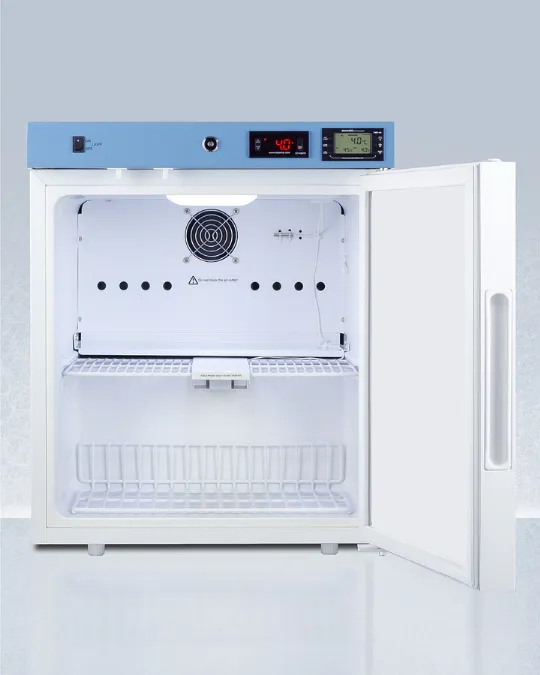 Compact Medical Refrigerator with Lock and LED Light by Summit Appliance