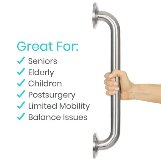 Vive Health Metal Grab Bar | Bariatric 440 Lbs Support