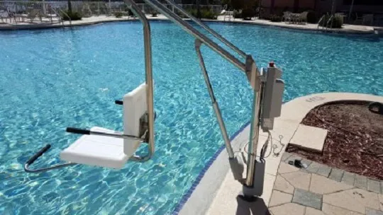 Motion Trek ADA Bariatric Pool Lift with Anchor and Lumbar Support