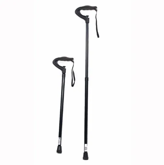 Walking Cane with One Push Button Adjustable Height