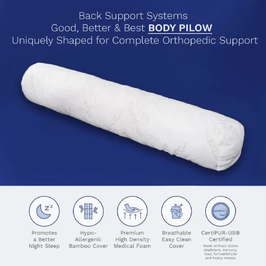 Organic Body Pillow for Sleeping Disorders with Anti-Microbial and ...