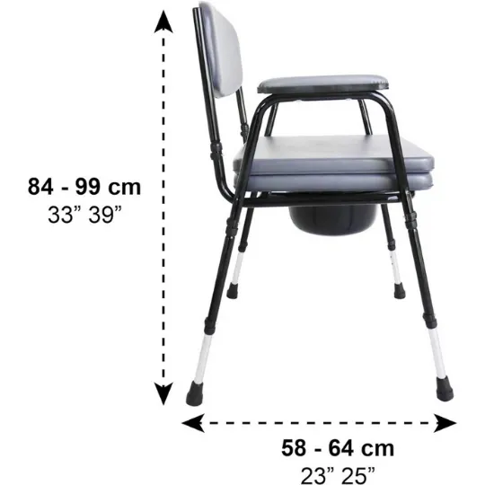 Bedside Commode Chair with Padded Seat Cover by KMINA